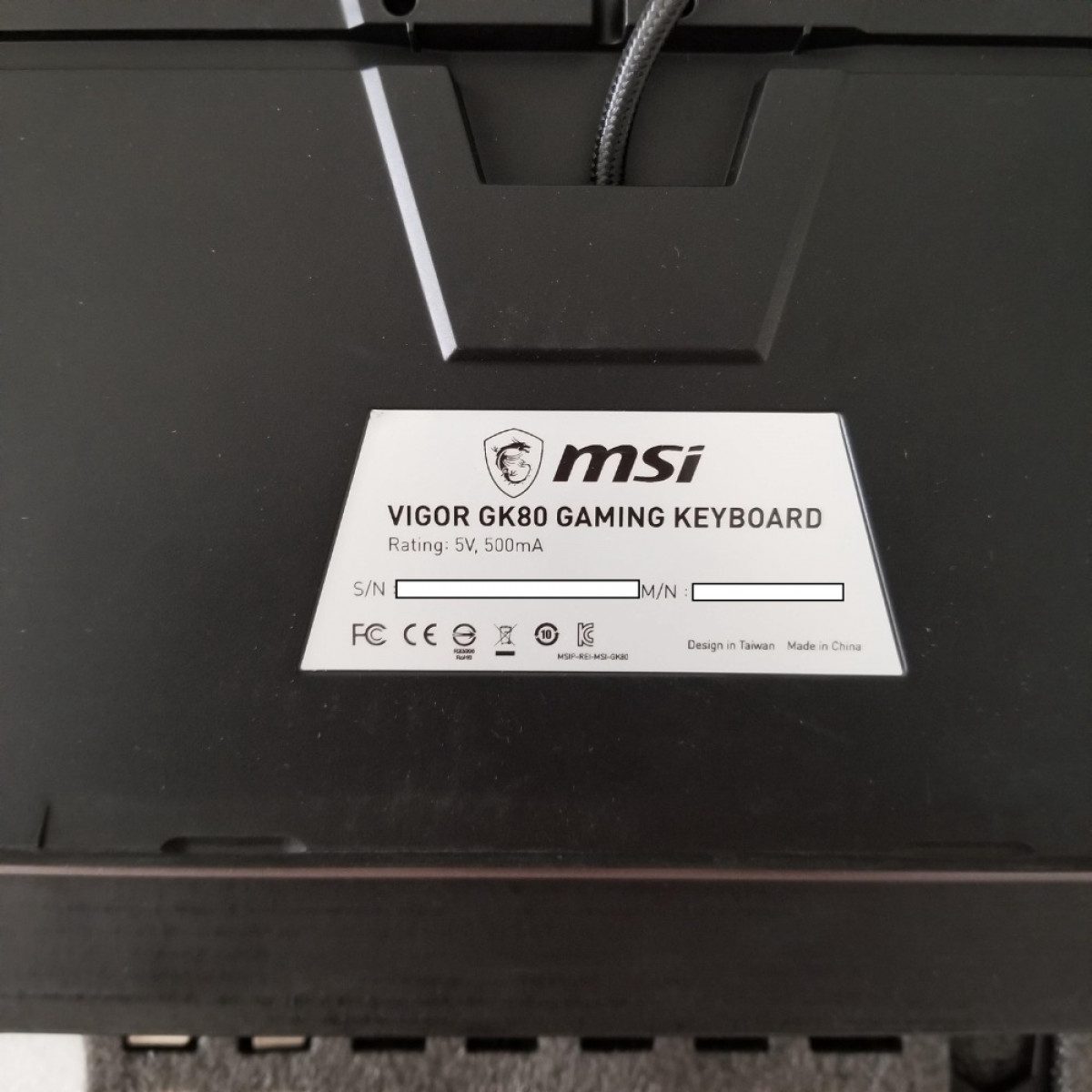 Keyboard Gaming MSI VIGOR GK80 Wired Mechanical Keyboard - Teknody
