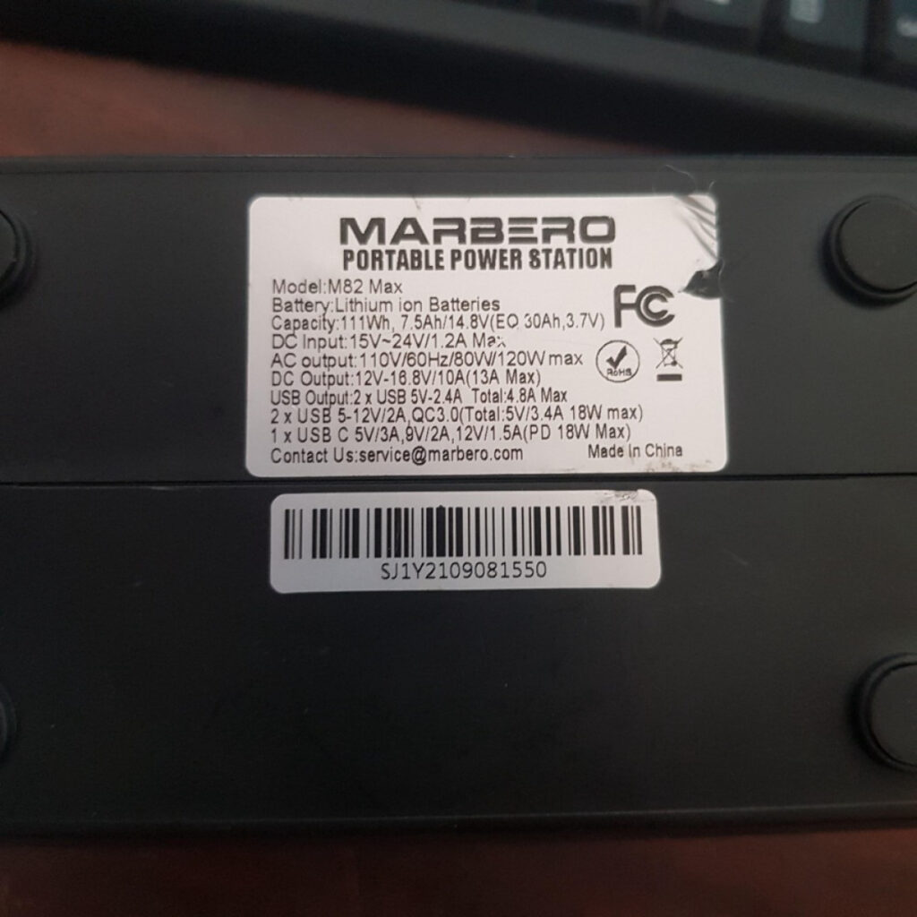 MARBERO M82 MAX 30000mAh 80W Portable UPS Generator Power Station - Teknody