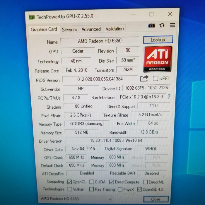 AMD Radeon HD 6350 DMS HD6350 512MB GDDR3 64 Bit - Teknody